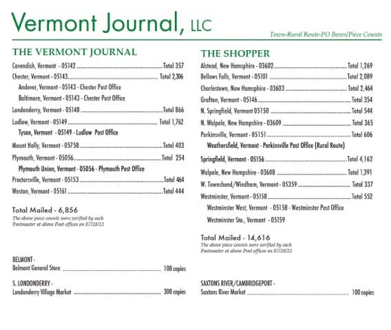 Coverage areas - The Vermont Journal & The Shopper